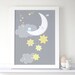 Personalised Baby Boy/girl Birth Print With Moon and Stars - Etsy