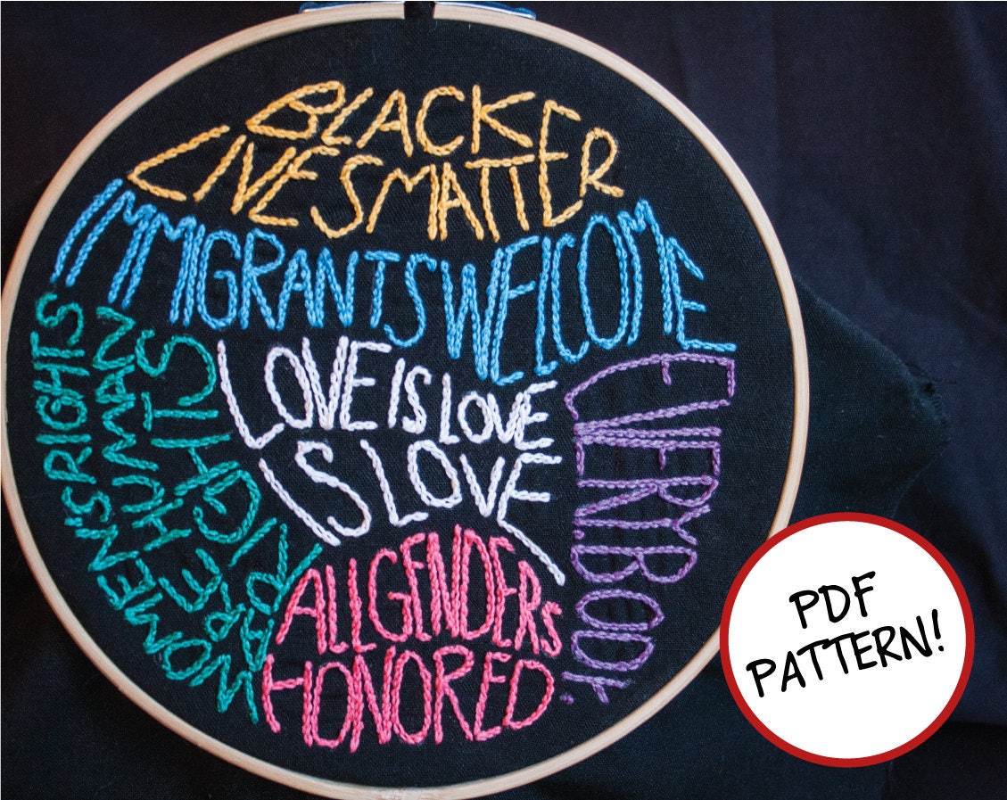 What We Believe Embroidery Pattern - Social Justice Embroidery Pattern ...