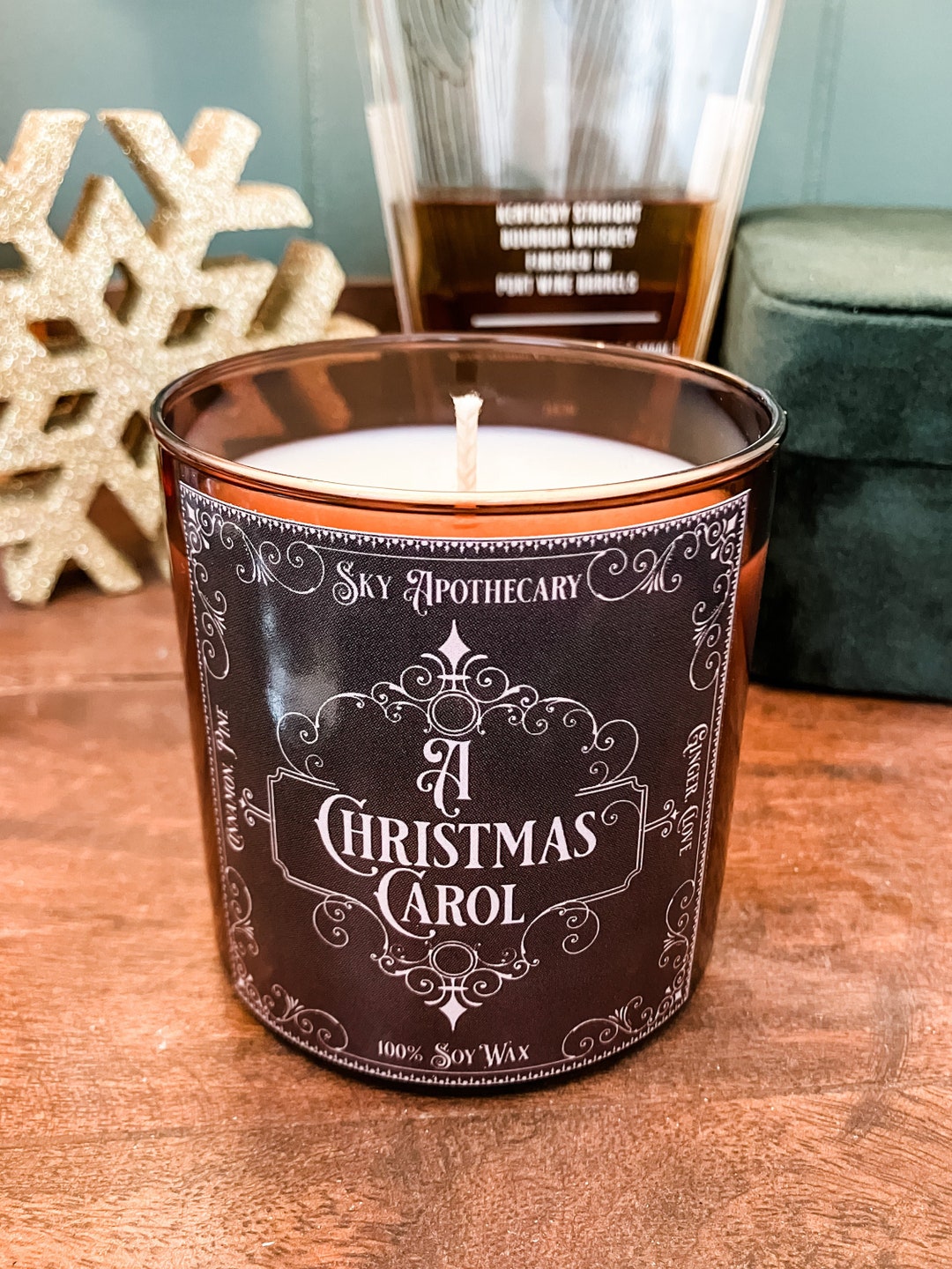 Christmas Carol Soy Candle: Mulled Wine & Pine Scent - Etsy