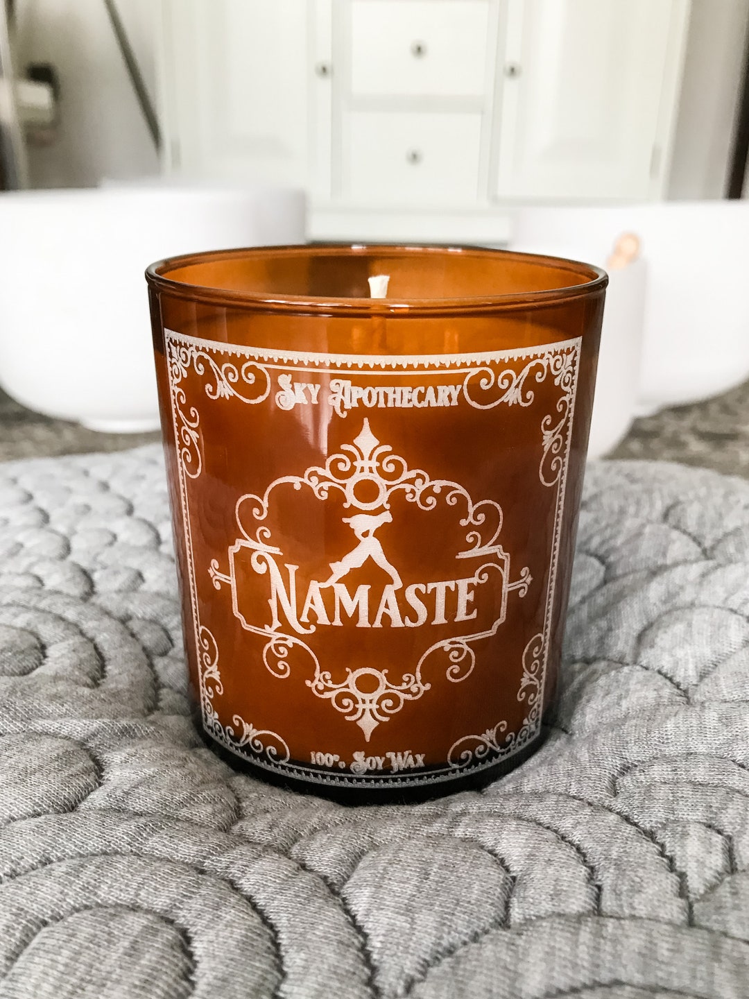 Goat Yoga Namaste Candle/white Sage & Lavender Candle/engraved - Etsy