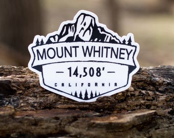 Mount Whitney Sticker Hiker Gift Mountain Sticker Mt. Whitney ...