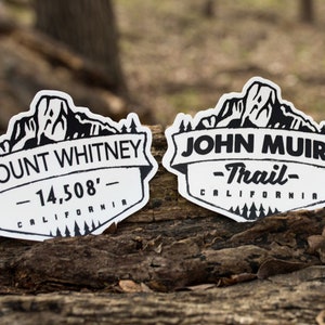 John Muir Trail Vinyl Sticker (4 Pack) - Etsy