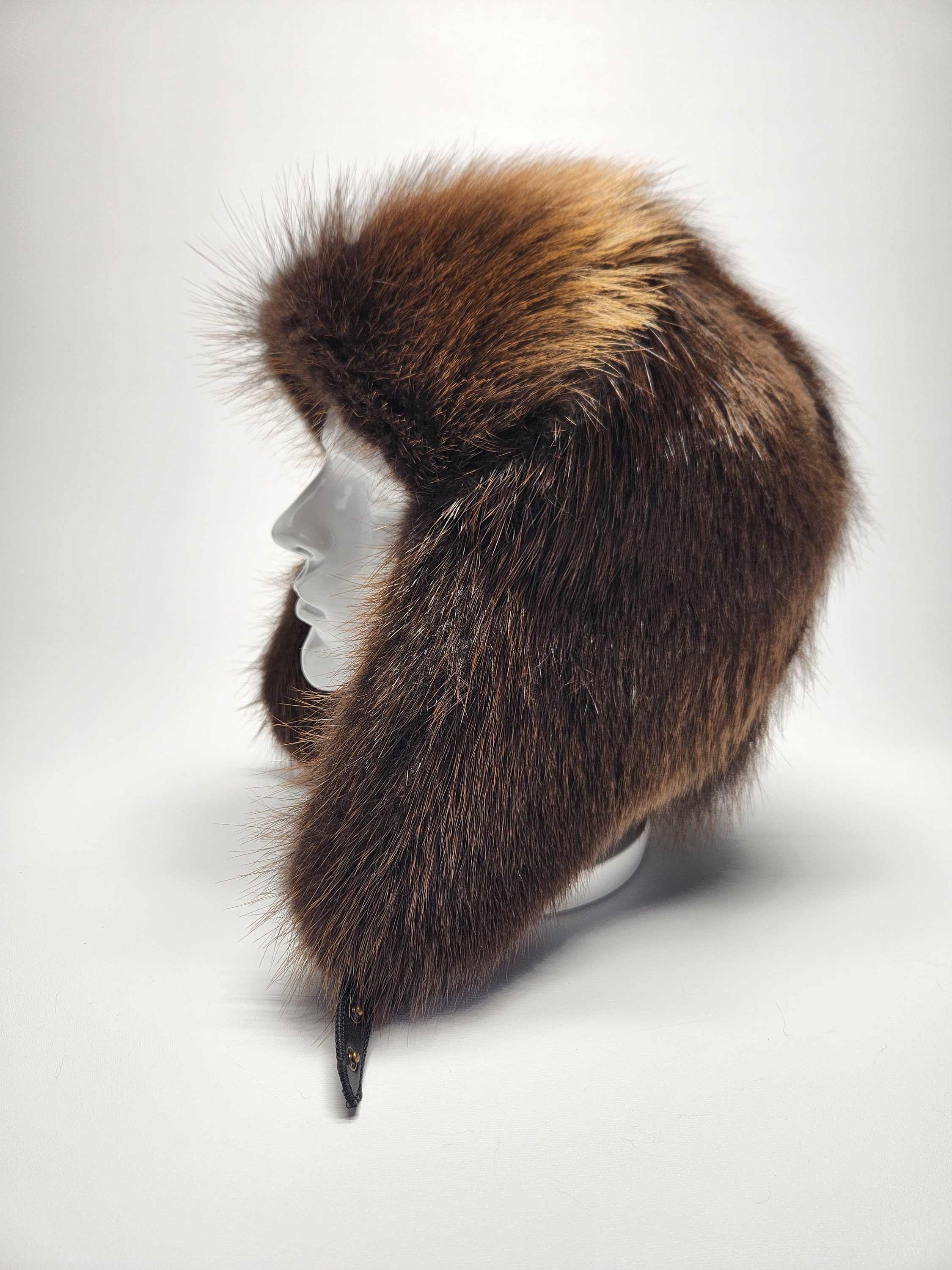 Men's Canadian Beaver Fur Trapper Hat. Size 2XL - Etsy