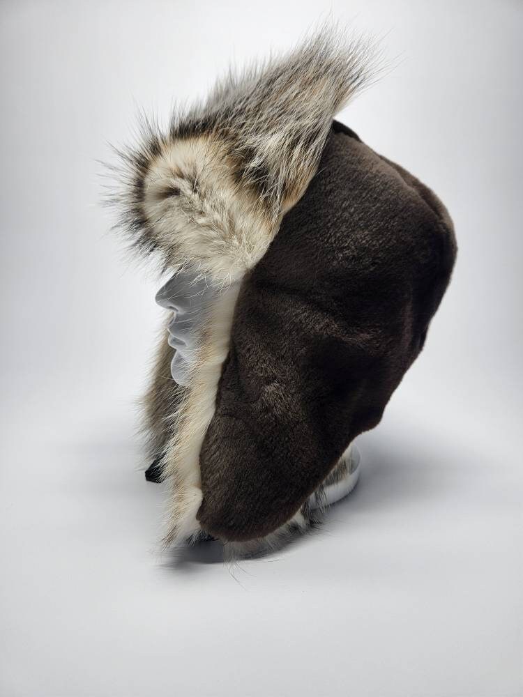 Men's Sheared Beaver and Badger Fur Trapper Hat. Size 2XL - Etsy