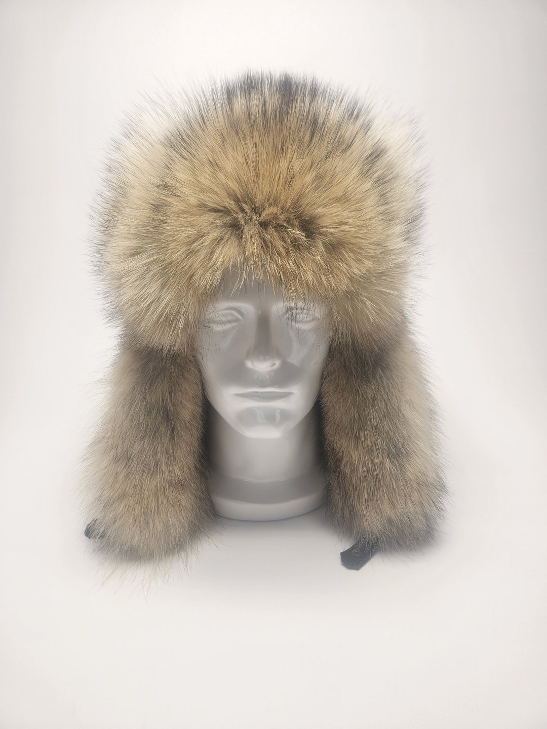 Men's Coyote Fur Trapper Hat. LIMITED EDITION Top Lot Series. Size 2XL ...