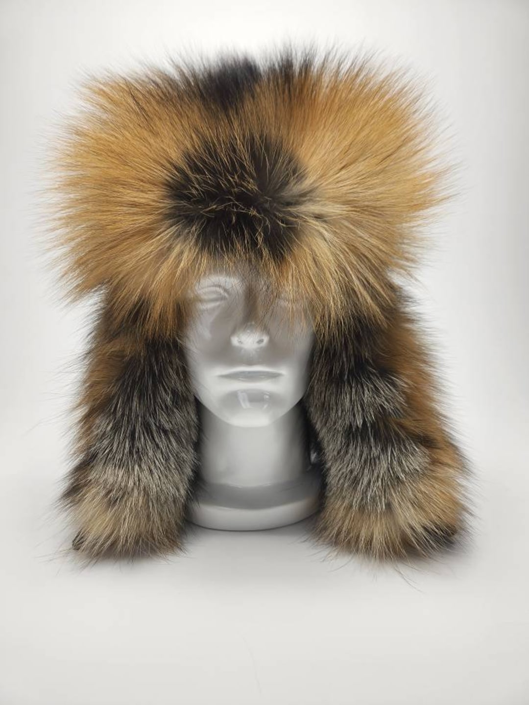 Men's Cross Fox Fur Trapper Hat. Size L - Etsy