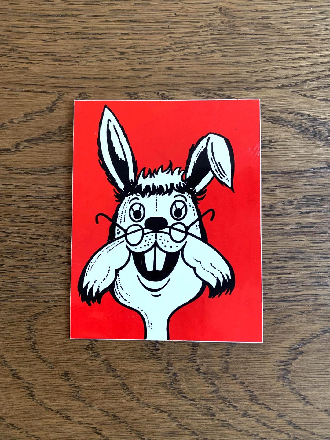 Vintage 70s/80s Funny Bunny Sticker | Retro Hippie MAD Magazine Style ...