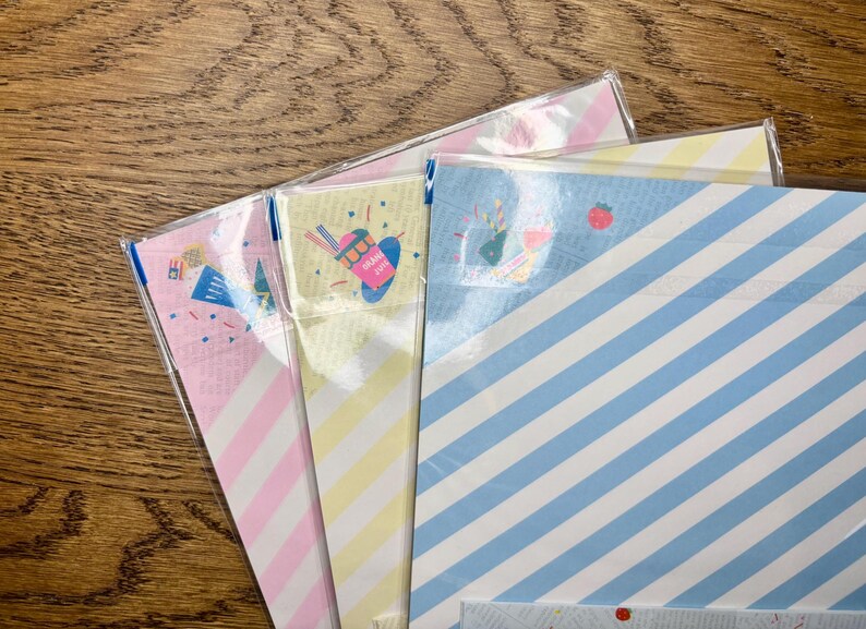 Vintage 1980s Letter Writing Set – "crepe Party" Pastel Stationery Mint ...