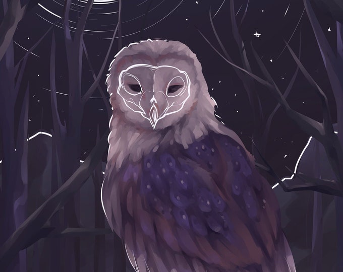 Moon Owl - Etsy