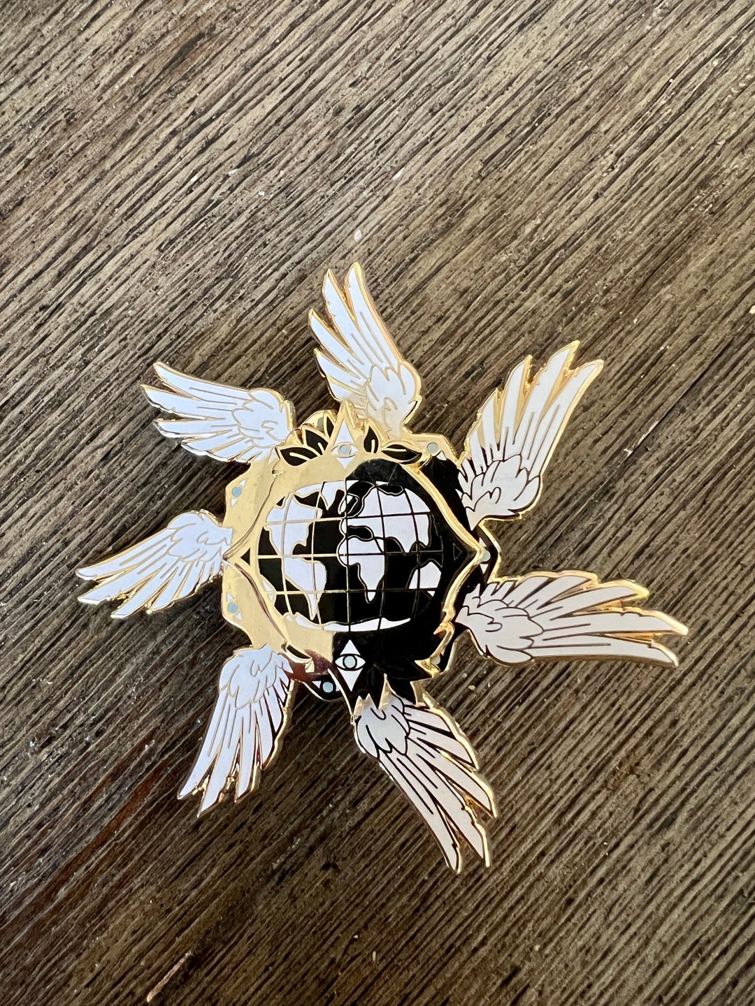 The World, Spinning Enamel Pin - Etsy