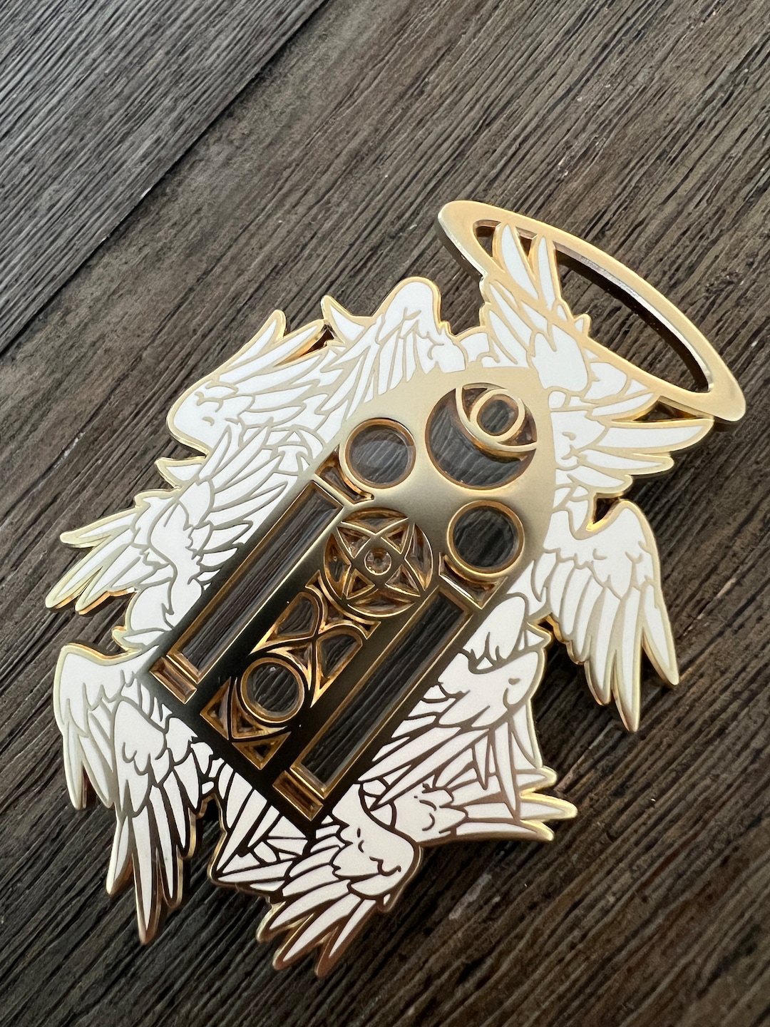 Stained Glass Angel, Enamel Pin - Etsy