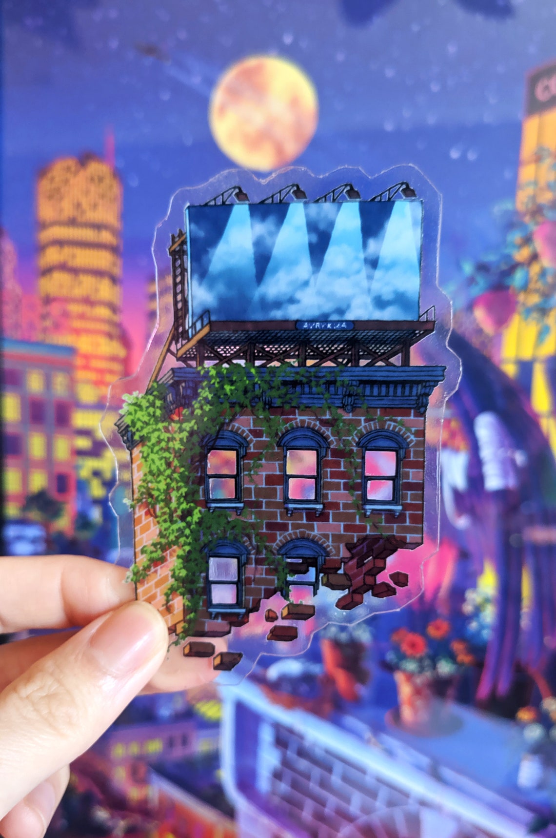 Skyscraper Sticker - Clear Transparent Vinyl Sticker, Building, City ...