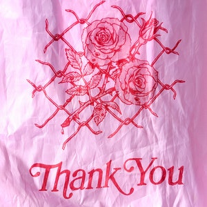 03 REPURPOSE - Reusable Rose Thank You Grocery or Shopping Bag - Pink ...
