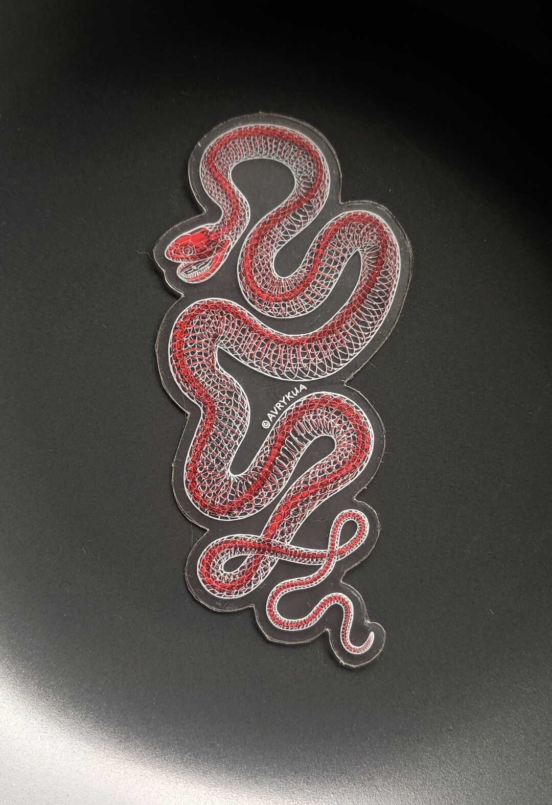Cage - Clear Matte Vinyl Sticker - Snake, Skeleton, Red, Transparent ...