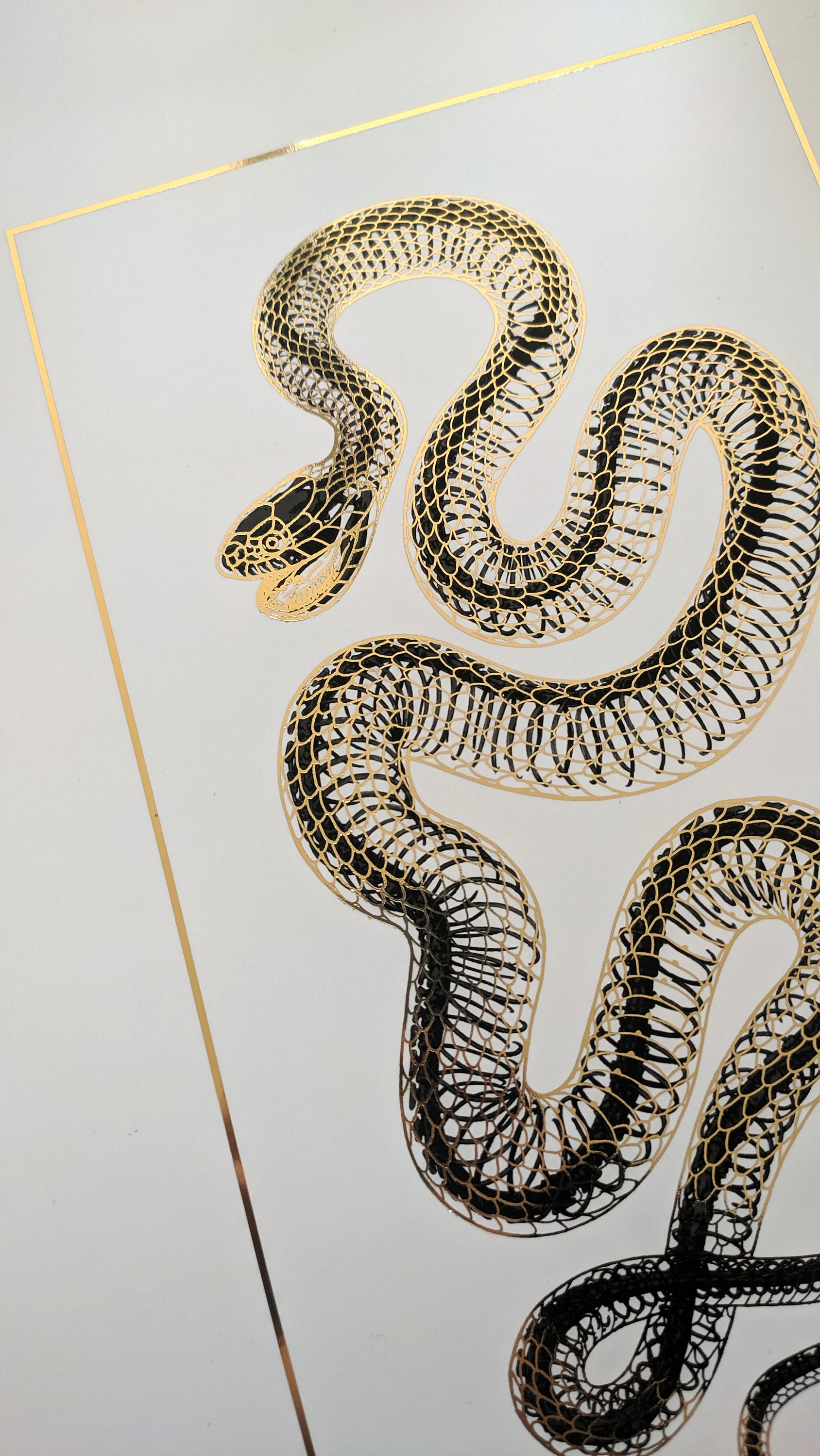 Gold Foil Snakes Print Combo - Etsy