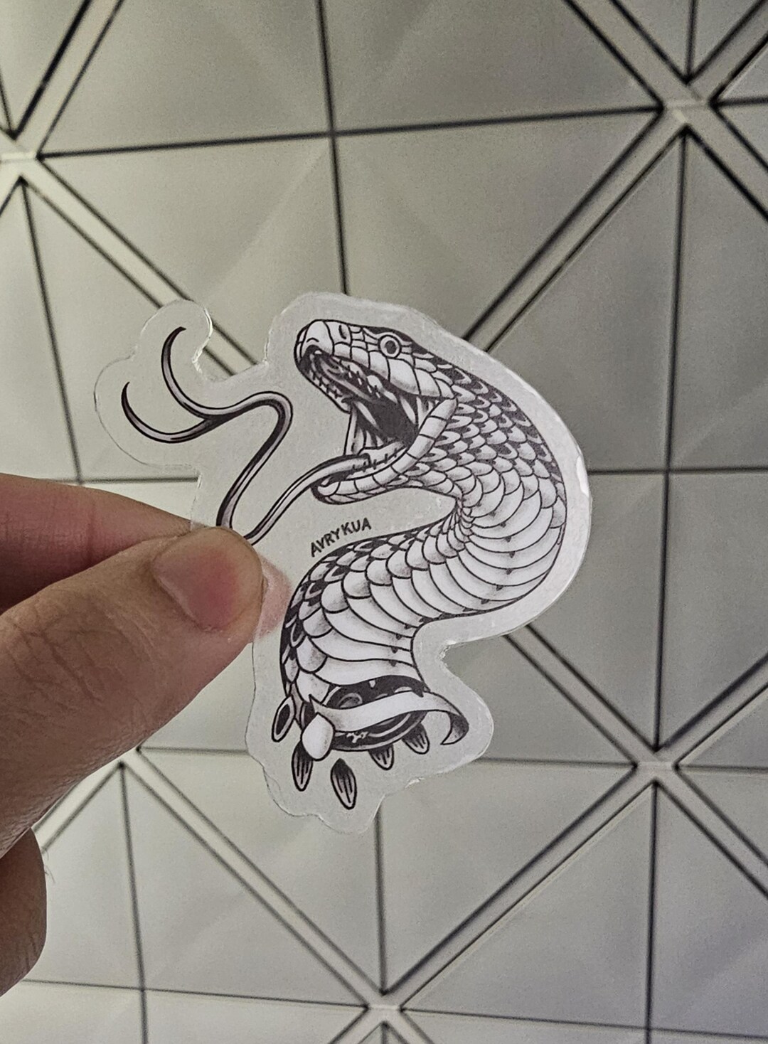Unlucky Black - Clear Matte Vinyl Sticker - Snake, Transparent, Art ...