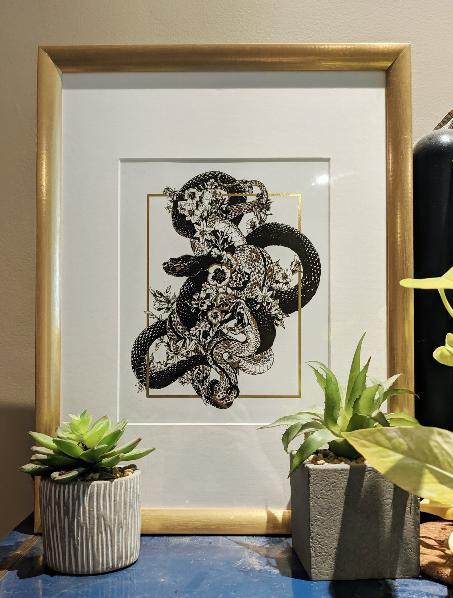 Gold Foil Snakes Print Combo - Etsy