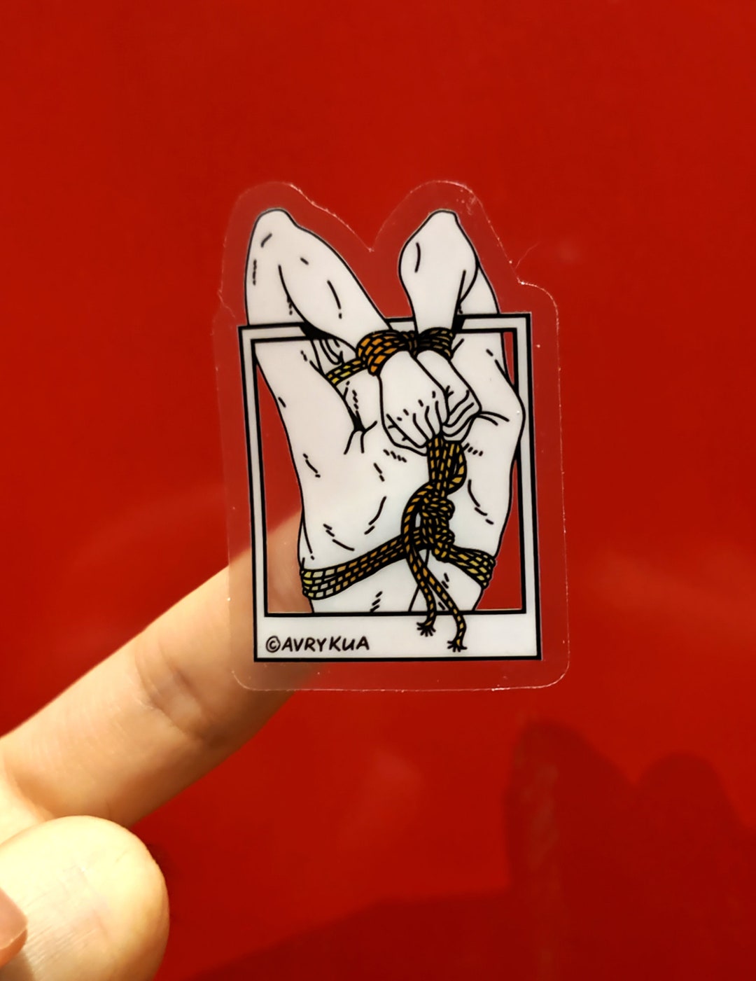 Shibari Frame - Clear Matte Vinyl Sticker - Rope, Bondage, Transparent ...