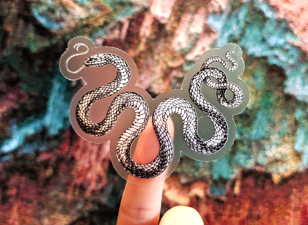 White Stripe - Clear Matte Vinyl Sticker - Snake, Stickers, Transparent ...