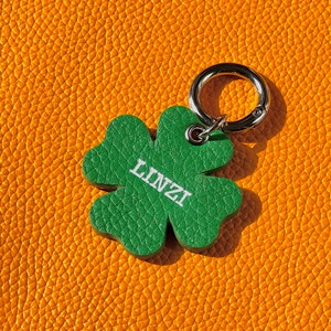 Personalized Leather Dog Tag - Clover - Etsy