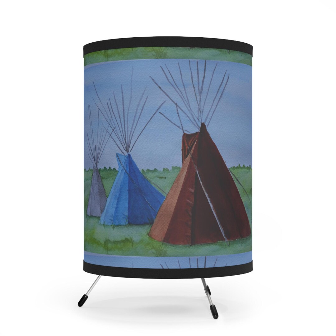 Whimsical Tripod Lamp With Tipi Design Shade, Home Decor, Native ...