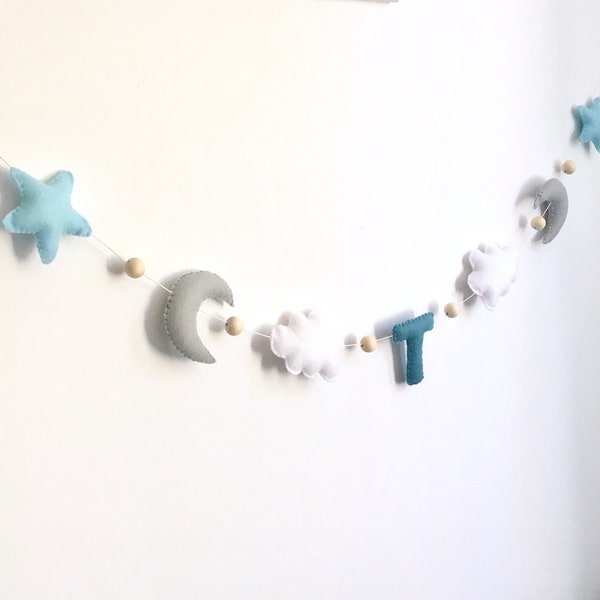 Moon and Star Garland - Etsy