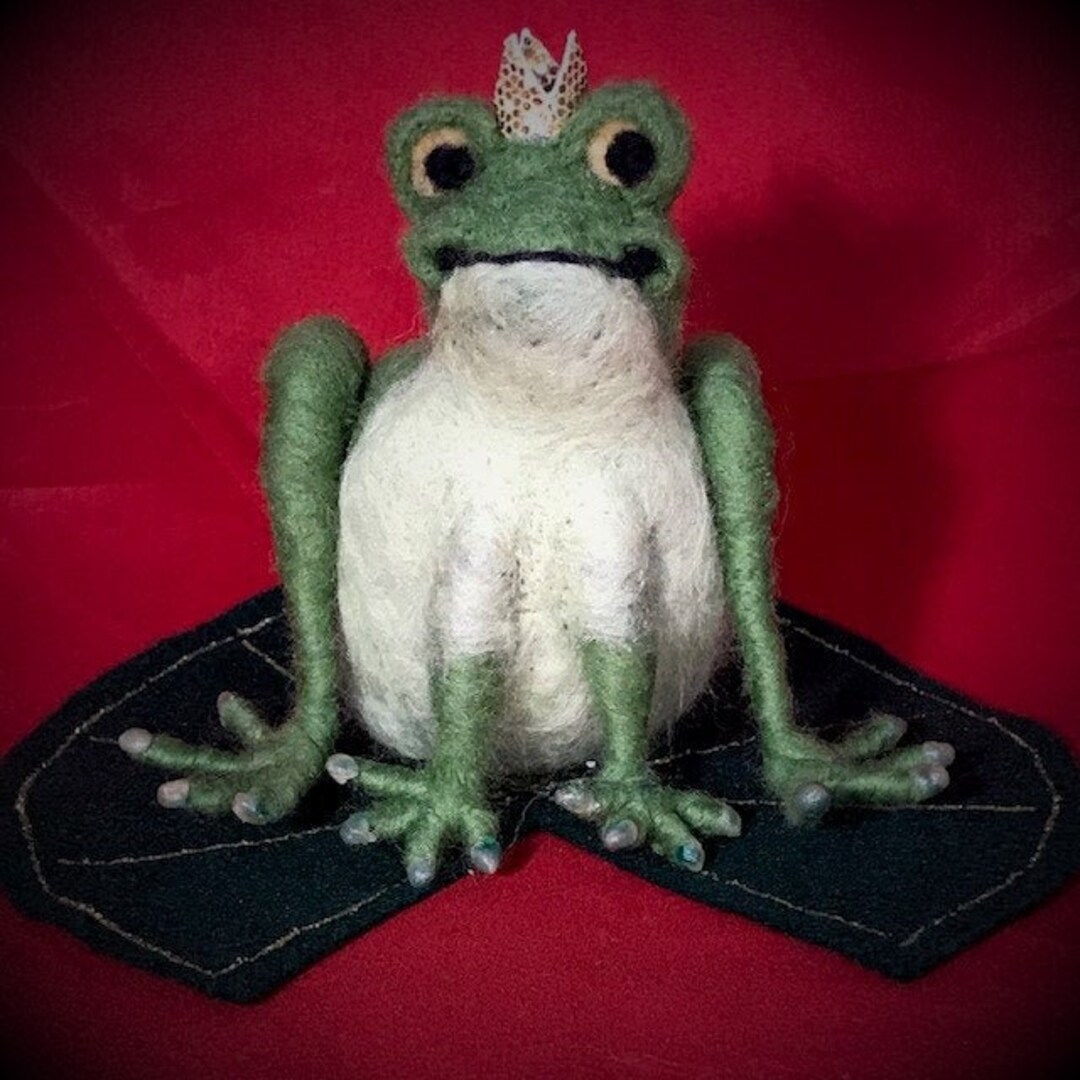 Already Sold, Will Do Commission Needle Felted Frog, Frog Prince, Cute ...