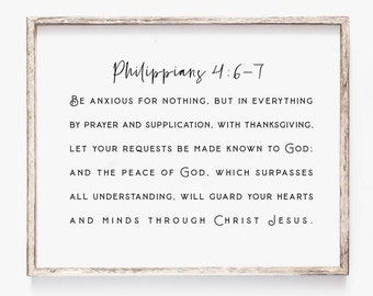 Philippians 4:6-7 Be Anxious for Nothing Do Not Be Anxious | Etsy