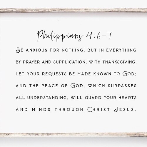 Do Not Be Anxious Philippians 4:6-7 - Etsy