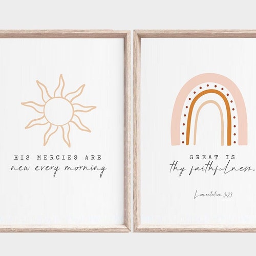 Boho Christian Wall Art His Mercies Are New Every Morning - Etsy