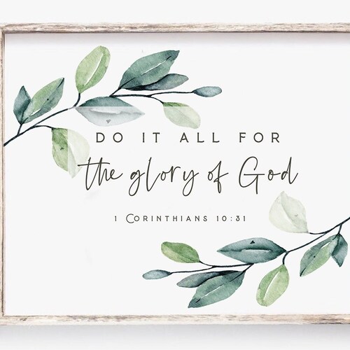 1 Corinthians 10:31 Whatever You Do Do It All for the Glory of - Etsy