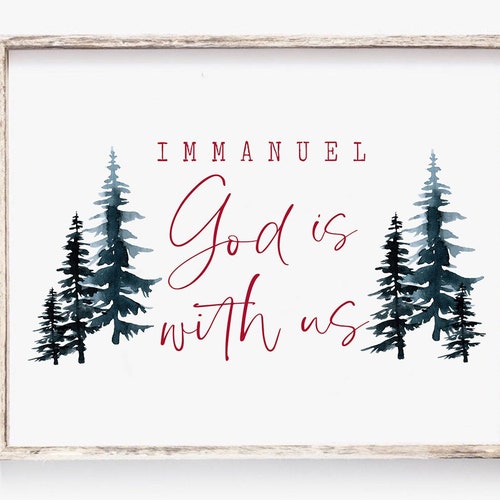 Immanuel God Is With Us Matthew 1 23 Bible Verse Wall Art Etsy