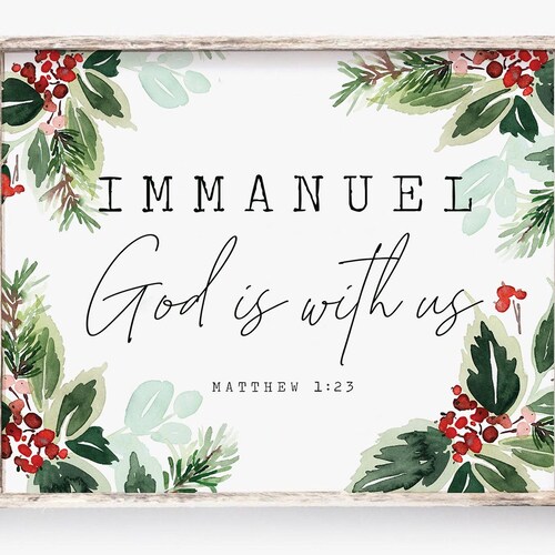 Emmanuel Print God With Us Sign Christmas Printable Wall - Etsy