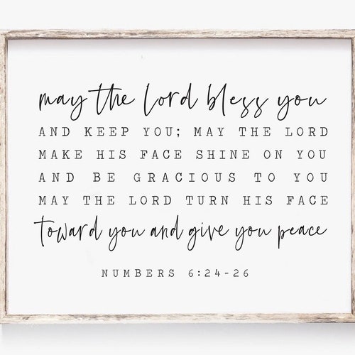 May the Lord Bless You and Keep You Printablenumbers 6:24-26 | Etsy