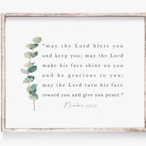 May the Lord Bless You and Keep You Printablenumbers 6:24-26 - Etsy