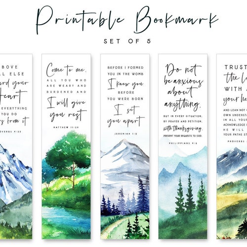 Printable Bible Bookmarks Christian Bookmark Set Book - Etsy