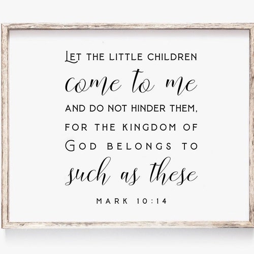 Matthew 19:14 Let the Little Children Come to Me Bible Verse - Etsy