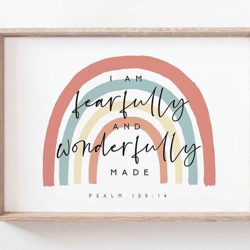 Psalm 139:14 I Am Fearfully and Wonderfully Made Bible Verse - Etsy