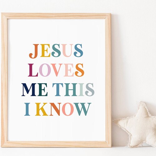 Jesus Loves Me This I Know Wall Art Print Gethsemane Scripture - Etsy