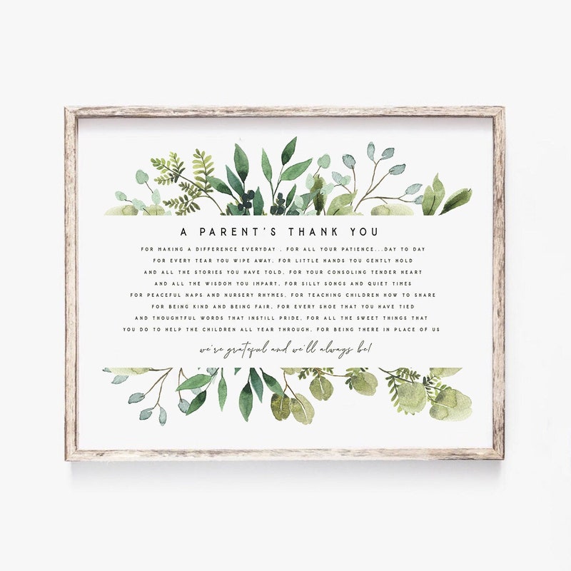Thank You Parents - Etsy