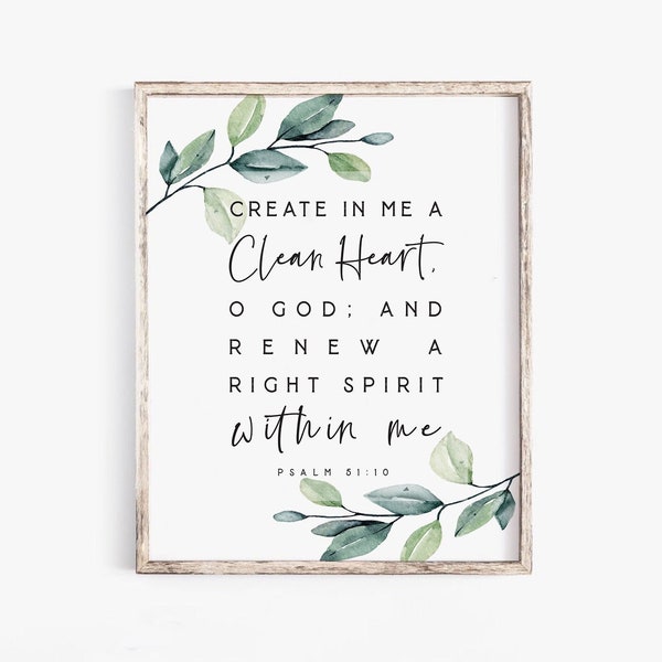 Psalm 51 10 Png - Etsy Canada