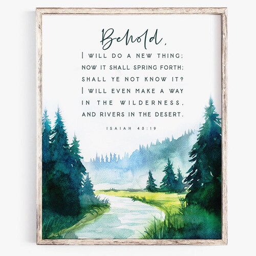 Isaiah 43:19 Behold I Will Do a New Thing Bible Verse Wall Art - Etsy