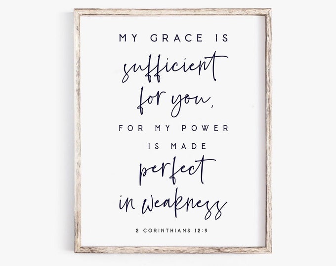 2 Corinthians 12:9 My Grace is Sufficient for You Bible Verse Print ...