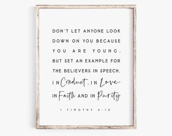 1 Timothy 4:12 Printable - Etsy