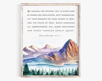 Philippians 4:6-7 Be Anxious for Nothing Do Not Be Anxious | Etsy