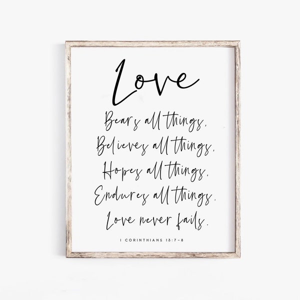 1 Corinthians 13 7 - Etsy