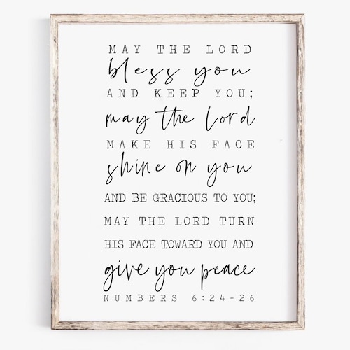 May the Lord Bless You and Keep You Printablenumbers 6:24-26 - Etsy