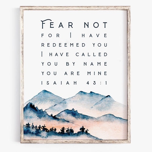 Scripture Art Isaiah 43:1 Chalkboard Style - Etsy