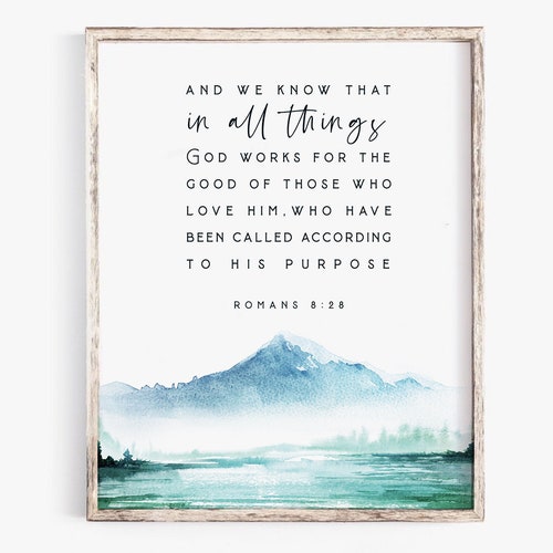 Romans 8:28 All Things Work Together for Good Bible Verse - Etsy
