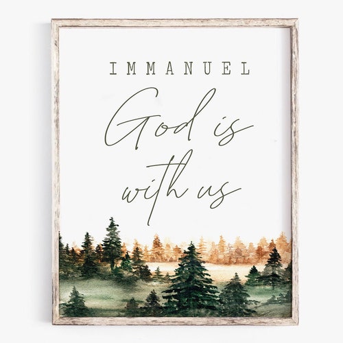 Immanuel God is With Us Matthew 1:23 Bible Verse Wall Art - Etsy